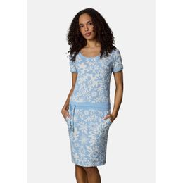 Ragwear Damen Sommerkleid "Baomi Summer YOUMODO", blau, Gr. L, Material: 100% Baumwolle, Kleider, Damen Minikleid in sommerlichem Print