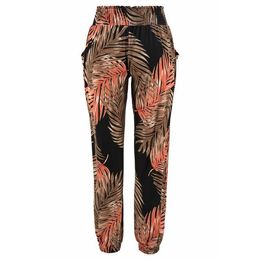 Lascana Strandhose 'aus leichter, flie&szlig;ender Viskose und Palmenprint' mehrfarbig Gr. 40 f&uuml;r Damen. Mit Allover-Druck. Figurumspielend