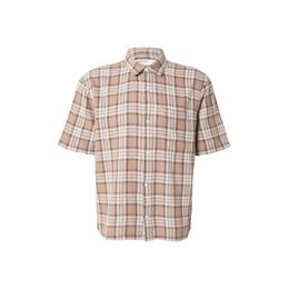 Hollister Button Up Shirt 'MALLCORE' male size XS Mocha / White