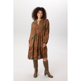 ANISTON PLUS Damen Tunikakleid, braun, Gr. 44, Antik-Look, bedruckt, gemustert, Web, Obermaterial: 100% Viskose, Kleider, in trendigem Animalprint -