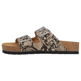 Rieker Damen Pantolette, Gr. 42, beige, Lederimitat, Schuhe, Sommerschuh, Strandschuh, Hausschuh mit verstellbaren Schnallen