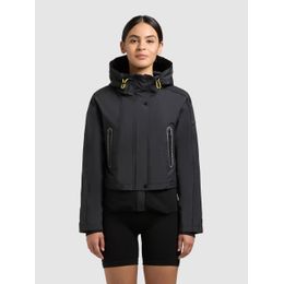 Khujo Damen Blouson "AMELIA", schwarz, Gr. M, leicht gl&auml;nzend, Web, 100% Polyester, Jacken