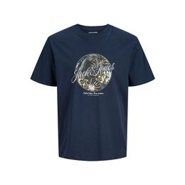 Jack & Jones JACK & JONES Herren Rundhalsshirt "JJHONOLULU SHAPE TEE SS CREW NECK"navy blazer, Gr. M, bedruckt, Jersey, Obermaterial: 100% Baumwolle, Shirts,