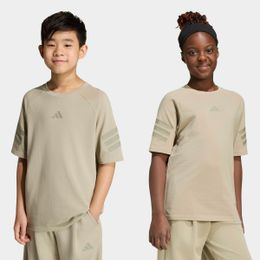 M&auml;dchen T-Shirt "FUTURE ICONS 3-STREIFEN", beige, Gr. 152, adidas Sportswear, Obermaterial: 100% Baumwolle, Shirts