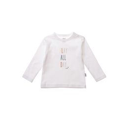 Liliput Jungen Langarmshirt "Play all day", wei&szlig;, Gr. 86, bedruckt, 100% Baumwolle, Shirts, mit angenehmem Rundhalsausschnitt