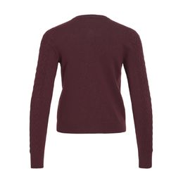Vila Damen Strickjacke "VIKERRY CABLE L/S KNIT CARDIGAN-NOOS", braun, Gr. S, unifarben, Strick, Obermaterial: 53% Polyester, 30% Viskose, 17%