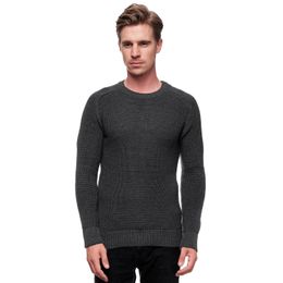 Rusty Neal Herren Strickpullover, grau, Gr. L, unifarben, 50% Baumwolle, 50% Polyacryl, Pullover, in sportlichem Design