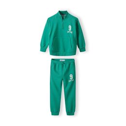 MINOTI Jogginganzug Jungen Gr&ouml;&szlig;e 80/86 smaragd / wei&szlig;
