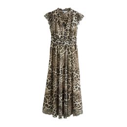 Next Kleid Damen Gr&ouml;&szlig;e 40 creme / braun / cappuccino / schwarz Sommerkleid