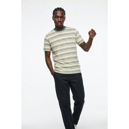 Blend Herren T-Shirt "BHKOBE STRIPE S/S TEE", beige, Gr. M, geringelt, gestreift, Single Jersey, Obermaterial: 100% Baumwolle, Shirts, mit