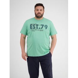 Lerros Herren T-Shirt "T-Shirt mit Brustprint, Grosse Gr&ouml;ssen", gr&uuml;n, Gr. 4XL, 100% Baumwolle, Shirts