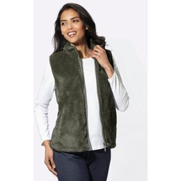 Damen Sweatweste, gr&uuml;n, Gr. 52, unifarben, 100% Polyester, Westen