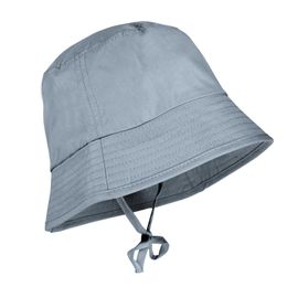 MaxiMo Jungen Fischerhut, grau, Gr. 53, unifarben, Popeline, Baumwolle, H&uuml;te, sch&uuml;tzt vor UV, mit Bindeband, bequem, basic, Baumwolle