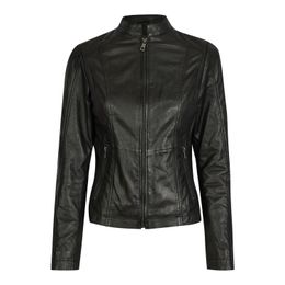 Bugatti Damen Lederjacke "BULady-114", schwarz, Gr. 42, uni, Obermaterial: 100% Lammleder LEL. Futter: 100% Polyester PES. 100% Polyester PES.,