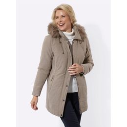 CLASSIC Damen Steppjacke, beige, Gr. 46, unifarben, 89% Polyester, 11% Polyamid, Fellimitat:80% Polyacryl, 20% Polyester, Wattierung:100% Polyester,