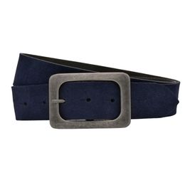 AnnaMatoni Damen Lederg&uuml;rtel "AnnaMatoni Damen Lederg&uuml;rtel in hochwertigem Velour Leder 4cm", blau, Gr. 125, 100% Leder, G&uuml;rtel