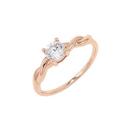 Tom Tailor Damen Fingerring, 54, Silber 925 (Sterlingsilber), 1,5mmros&eacute;goldfarben, wei&szlig;, Silber 925 (Sterlingsilber), Fingerringe, mit Zirkonia