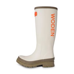 Woden Gummistiefel Damen Gr&ouml;&szlig;e 38 braun / orange / wei&szlig;