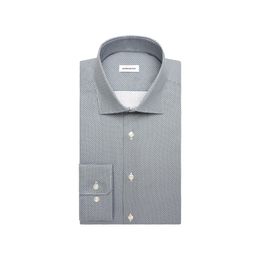 Seidensticker Herren Businesshemd "Schwarze Rose", grau, Gr. 46, bedruckt, 100% Baumwolle, Hemden, Shaped 1/1 Kentkragen Druck