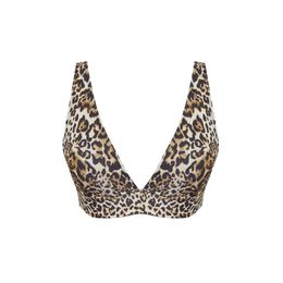 Trendyol Bikinitop Damen Gr&ouml;&szlig;e 80 ecru / braun / schwarz