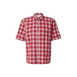 Hollister Button Up Shirt 'MALLCORE' male size XXL Light grey / Red / White