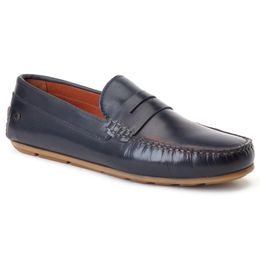 Base London Collins Leder Herren Navy Standard Slipper