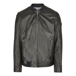 Bugatti Herren Blouson "BUAPOLLO", schwarz, Gr. 48, uni, Obermaterial: 100% Lammleder LEL. Futter: 100% Baumwolle CO. 100% Baumwolle CO., Jacken, mit