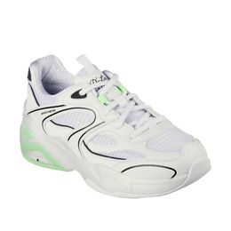 Skechers - "D&acute;Lux" Sneaker f&uuml;r Damen, Zum Anschl&uuml;pfen (Wei&szlig;/Limone)