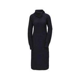 GOLDNER Damen Strickkleid "Kurzgr&ouml;&szlig;e Strickkleid mit raffiniertem asymmetrischem Kragen", blau, Gr. 22, Obermaterial: 70% Polyacryl PAN. 30%