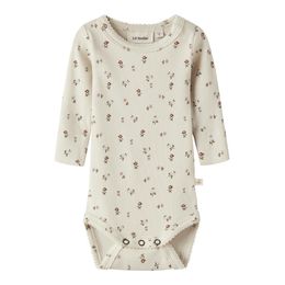 LIL' ATELIER Baby Langarmbody "NBFGAGO LS SLIM BODY LIL NOOS", Gr. 74, beige, Jersey, Obermaterial: 57% Baumwolle, 38% Lyocell, 5% Elasthan,