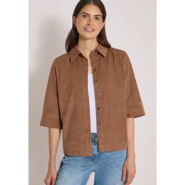 Cecil Damen Hemdbluse, braun, Gr. M, unifarben, Web, 100% Baumwolle, Blusen, in Unifarbe