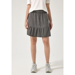 Damen Minirock, grau, Gr. 46, STREET ONE STUDIO, unifarben, Stoff, 100% Lyocell, R&ouml;cke, aus Lyocell