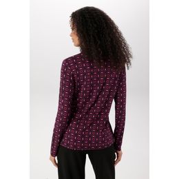 Damen Hemdbluse, lila, Gr. 36, Aniston SELECTED, bedruckt, gemustert, Single Jersey, Obermaterial: 95% Viskose, 5% Elasthan, Blusen, mit trendigen