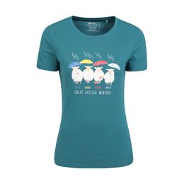Mountain Warehouse - "Great British Weather" T-Shirt f&uuml;r Damen (Petrol)