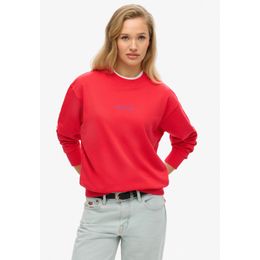 Superdry Damen Sweatshirt "CORE LOGO CITY LOOSE CREW", pink, Gr. XS, bedruckt, Sweatware, Obermaterial: 100% Baumwolle, Sweatshirts, aus Baumwolle