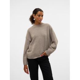 V&eacute;ro Moda VERO MODA Damen Strickpullover "VMBOOM LS O-NECK PULLOVER GA NOOS"moon rock detail:melange, Gr. S, meliert, Strick, Obermaterial: 85% Polyester, 7%