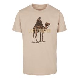MisterTee Herren T-Shirt "MisterTee Herren Lost Forever Tee", beige, Gr. S, bedruckt, 100% Baumwolle, Shirts