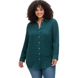 sheego Damen Baumwollbluse in Musselinqualit&auml;t petrol Gr&ouml;&szlig;e 50
