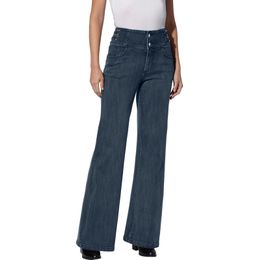 Heine Damen Bootcut-Jeans mit breitem Bund dark blue Gr&ouml;&szlig;e 36