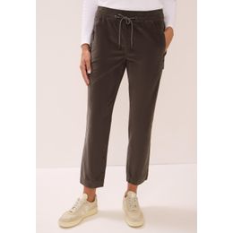 Cecil Damen Cordhose, braun, Gr. L, unifarben, Web, 98% Baumwolle, 2% Elasthan, Hosen, Middle Waist