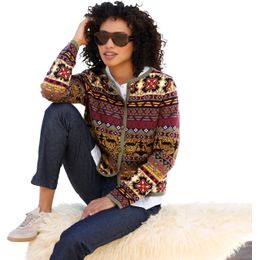 Heine Damen Jacquardstrickjacke im bunten Farbmix marine-ocker-gemustert Gr&ouml;&szlig;e 44