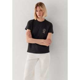Mavi Damen T-Shirt "DOG PRINTED TSHIRT", schwarz, Gr. M, bedruckt, 100% Baumwolle, Shirts, T-Shirt mit Hundedetail