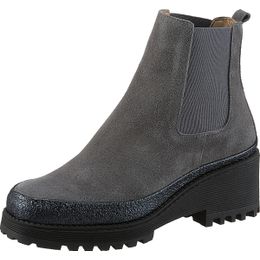 Heine Damen Stiefelette grau-bleu-metallic Gr&ouml;&szlig;e 39