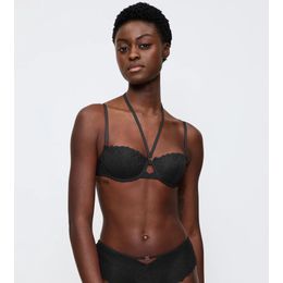 Triumph Damen Balconette-BH "That Night In Vegas", Gr. 75, schwarz, Mesh, Spitze, Obermaterial: 47% Polyamid, 43% Polyester, 10% Elasthan, BHs,