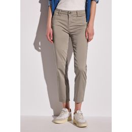 Street One Damen Stoffhose, grau, Gr. 44, unifarben, Web, 97% Baumwolle, 3% Elasthan, Hosen, aus Baumwolle mit Stretchanteil