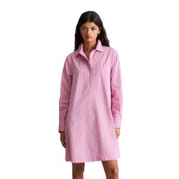 Marc O'Polo Damen Hemdblusenkleid "aus Organic Cotton-Lyocell-Mix"light pink, Gr. XS, MARC O'POLO DENIM, gestreift, Obermaterial: 69% Baumwolle, 31% Lyocell,