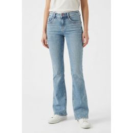 MAC Damen Bootcut-Jeans "DETROIT flared", blau, Gr. 40, Denim/Jeans, Obermaterial: 99% Baumwolle, 1% Elasthan, Jeans, Aufwendig gearbeitete Details