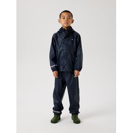 name it Jungen Regenmantel "NKNDRY10 Regenjacke und Hose im Set", blau, Gr. 104, unifarben, Web, Obermaterial: 100% Polyester, M&auml;ntel, Keine Latzhose