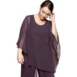 sheego Damen Tunika in 2-in-1-Optik aubergine Gr&ouml;&szlig;e 56