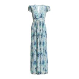 Swing Kleid Damen Gr&ouml;&szlig;e 44 t&uuml;rkis / pastellblau / dunkelblau / silber Sommerkleid